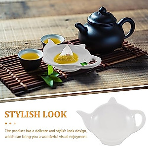 Cabilock Teabag Holder Tea Bag Plate Decorative Ceramic Teabag Tray Delicate Teabag Dish Seasoning Dishes Soy Dipping Bowls Spoon Rests -S
