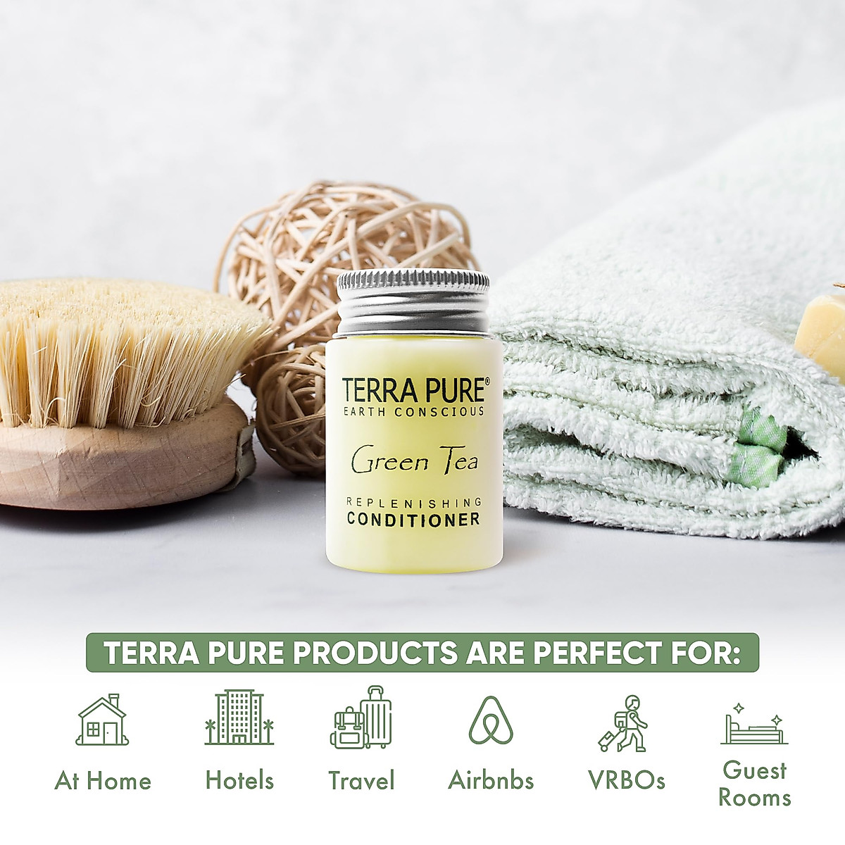 Terra Pure Conditioner, Travel Size Hotel Amenities, 1 oz (Case of 20)
