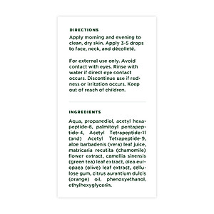 Tree of Life Pro Collagen Peptides Serum for Face - 1 Fl Oz - Formulated w/Argireline & Replexium for Anti Aging & Reducing Wrinkles, Fine Lines - Dermatologist-Tested Peptide for Skin Care