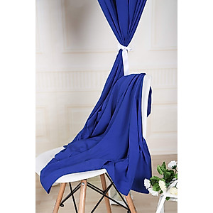 SHERWAY 9.5 Feet x 10 Feet Royal Blue Photography Backdrop Drapes, Smooth Polyester Window Curtain for Wedding Ceremony Party Decoration (10% Transparency)