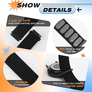 XFYELE Nylon Watch Band Compatible with Samsung Galaxy Watch 7/6/5/4/FE 40mm 44mm/Watch 6 Classic 43mm 47mm/Watch 5 Pro 45mm/Watch 4 Classic 42mm 46mm, 20mm Quick Release Replacement Sport Strap