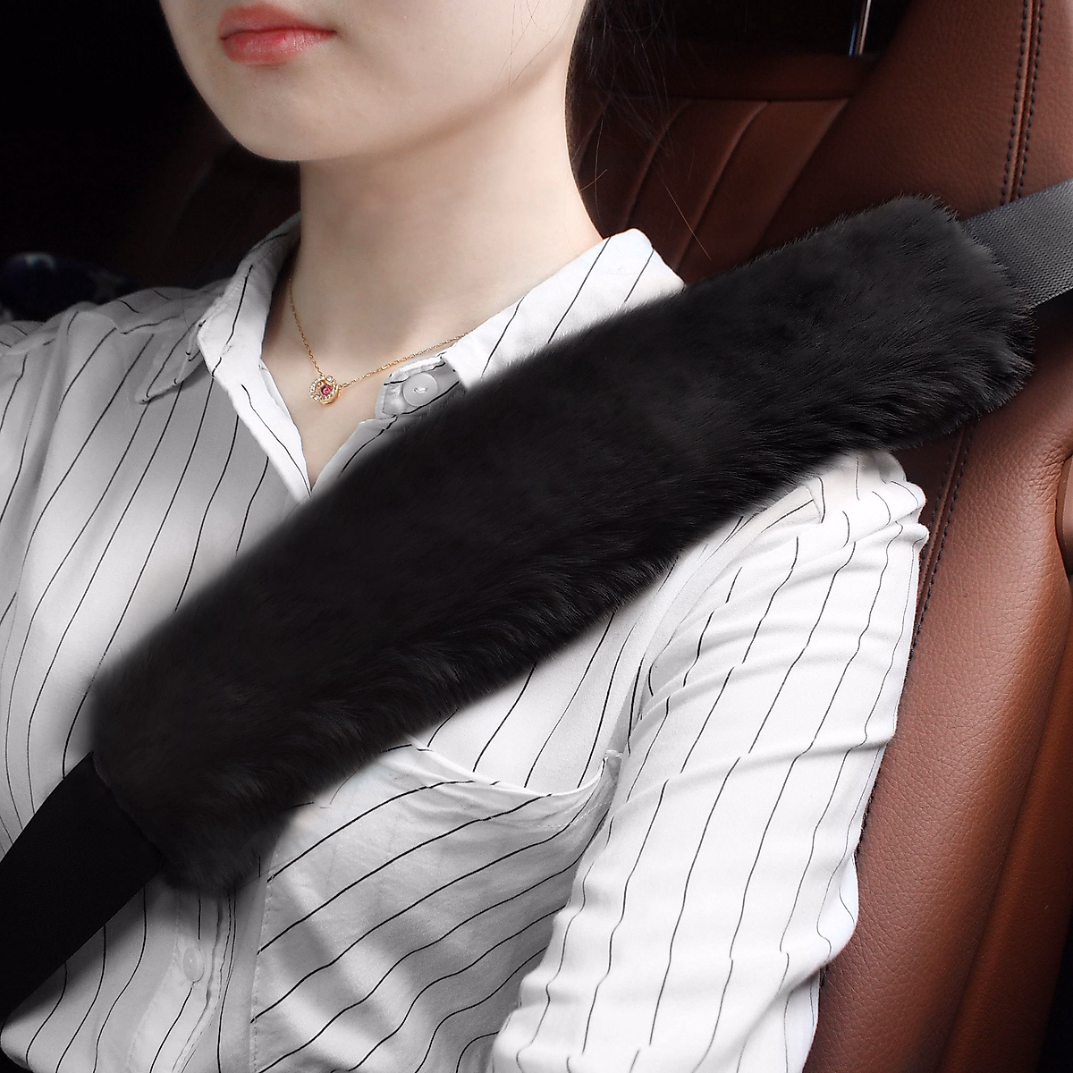 GAMPRO Car Seat Belt Pad Cover, 2-Pack Soft Car Safety Seat Belt Strap Shoulder Pad for Adults and Children, Suitable for Car Seat Belt, Backpack, Shoulder Bag