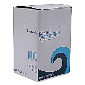Boardwalk JSTW775S24 Jumbo Straws, 7 3/4-Inch , Plastic, Red w/White Stripe, 500/Pack, 24 Pack/Carton