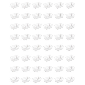Sterilite 16088048 Storage Basket, White, 48-Pack