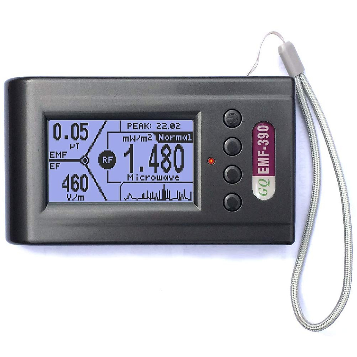 GQ EMF Meter EMF-390 Electromagnetic Radiation Detector 3-in-1 RF Meter 5G Cell Tower WiFi 10G & Data Log 2.5G Spectrum Analyzer Radio Frequency Detector Ghost Hunting Equipment