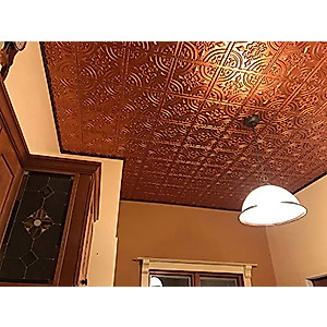 Wrought Iron-Faux Tin Ceiling Tile -Copper 25-Pack