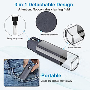 BoYata Screen Cleaner Kit 2PCS, 3-in-1 Touchscreen Mist Cleaner Spray Bottle Tool & Microfiber Cloth, Portable Reusable Fingerprint-Proof Spray Bottle for Phone/Laptop/Tablet/TV/Monitor/Car Screens