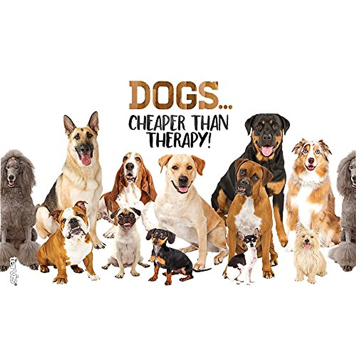 Tervis Plastic Dog Therapy Tumbler with Wrap and Brown Lid 16oz, Clear