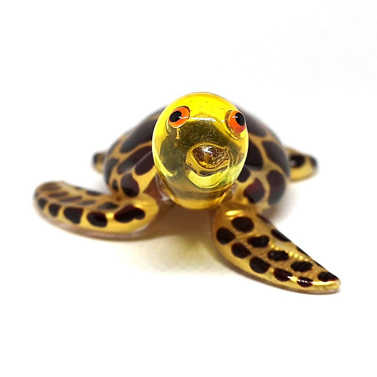 ZOOCRAFT Collectible Sea Turtle Blown Art Glass Figurine Coastal Beach Home Decoration Blown