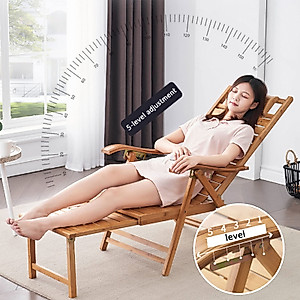 BROHN Lounge Chair, Wooden Rocking Chair Porch Rocker Outdoor Traditional Indoor Foldable Deck Recliner Sun Lounger Chairs