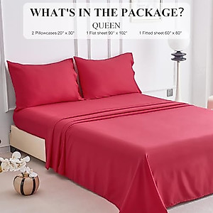 Queen Sheet Set - Soft Bed Sheets for Queen Size Bed, Extra Deep Pocket Hotel Luxury Sheets, Cooling Breathable Bedding Sheets and Pillowcases, Wrinkle Free Oeko-Tex Sheets 4 Piece