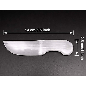 JIC Gem Selenite Crystal Knife 5.5" White Reiki Healing Stones Home Decoration 1pc