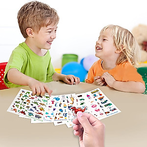 Reusable Sticker Books,Dinosaurs Sticker Toys for Kids Age 2-5,Durable and Non-Adhesive,Window Clings for Kids,Educational Stickers Toy Birthday Christmas Stuffing for Toddlers 2 3 4 5 Boys Girls