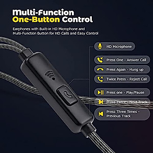 Jogteg Earbuds Headphones with Microphone Pack of 5, Noise Isolating Wired Earbuds, Earphones with Powerful Heavy Bass Stereo, Compatible with Android, Phone, Laptops, MP3 and Most 3.5mm Interface