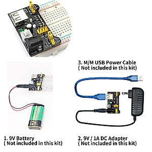 Makeronics 7 in 1 Blue Breadboard Holder Raspberry Pi 4 Holder + 1200 Breadboard+Electronics Fun Kit|Power Supply Module| Precision Potentiometer and More for Prototyping Circuit/Arduino/Raspberry Pi