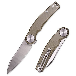 XTOUC Pocket Knife, Folding Knife for EDC, Front Flipper Pocket Knife for Men, D2 Steel Blade, Micarta Handle,Deep Carry Pocket Clip, Everyday Carry Knife for Camping, Outdoor, Hiking DT105
