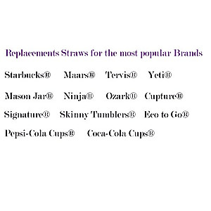 10.5 Inch, Set of 6 Smoke Replacement Acrylic Straws and 1 Nylon Straw Cleaning Brush for 16oz, 20oz, 24oz Tumblers. (Smoke, 10.5)