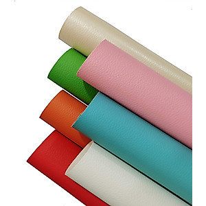 OZXCHIXU 14 Pieces Faux Leather Sheets,8" x 12" A4 Solid Colors Soft PU Faux Leather Fabric Sheets for Bows,Leather Earrings Making DIY Craft,Keychains,Hair Accessories DIY Projects(14 Colors)