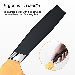 Kitchen Knife Set, 6 Pieces Professional Chef Knife Set with Block, Stainless Steel Sharp Nonstick Cooking Knife Set with Gold Blades, Kitchen Knife Block Set for Cutting, Slicing, Chopping (Gold)