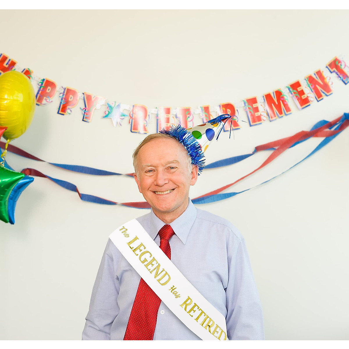 The Legend Has Retired Sash – Elegant White and Gold Foil Legendary Sash for Both Women and Men & a Large Gold Safety Pin. Perfect for Retirement Parties by JPACO