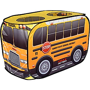 Sunny Days Entertainment Pop Up School Bus – Indoor Playhouse for Kids | Yellow Vehicle Toy Gift for Boys and Girls