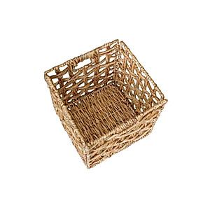 LilaCraft Wicker Storage Bins, Wicker Storage Baskets for Shelves, Large Wicker Storage Cubes Baskets, Wicker Baskets for Gifts, Storage Bins for Bedroom, Living Room (Set 4 packs 12”x12”x12”)