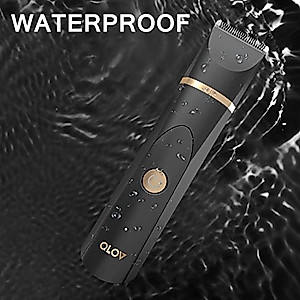 OLOV Electric Groin Hair Trimmer - Ball Trimmer for Men - Nose Hair Trimmer, Replaceable Ceramic Blade Heads, USB Recharge Dock & Nosetrimmer Head, Waterproof Male Hygiene Razor