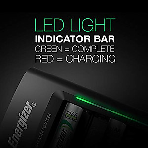 Energizer Rechargeable Battery Charger for C Cell, D Cell, AA, AAA, and 9V Rechargeable Batteries