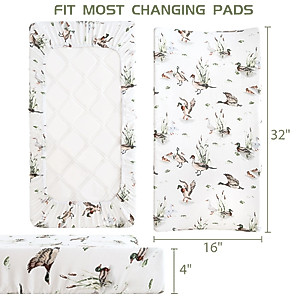 LifeTree Diaper Changing Pad Cover for Boys Girls - Soft Neutral Muslin Fitted Changing Table Sheets - 16"x32" 70% Viscose from Bamboo and 30% Cotton Blend - Eucalyptus Print