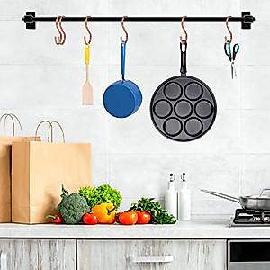 SumDirect 10pcs 4 Inch Rose Gold Flat S Hooks, Heavy Duty Stainless Steel S Shaped Hooks for Hanging