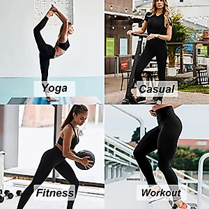 HLTPRO Leggings with Pockets for Women(Reg & Plus Size) - High Waist Tummy Control Yoga Pants with Pockets for Workout Black