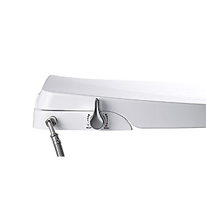 Alpha ONE V2 Bidet Seat - IMPROVED COLOR - Elongated - Non-Electric Dual Nozzles - Ultra Low Profile - Powerful Spray - EZ 1 Lever Control - Brass Valve and Fittings - LED Nightlight