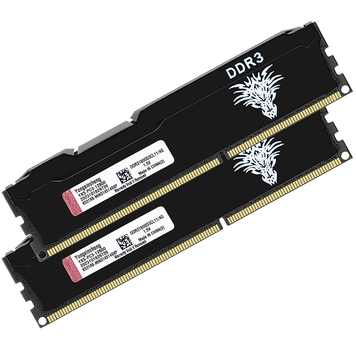 Yongxinsheng DDR3 8GB Kit (4GBx2) Desktop RAM 1600MHz PC3-12800 UDIMM Non-ECC Unbuffered 1.5V 2Rx8 Dual Rank 240 Pin CL11 PC Computer Memory Upgrade Module (Black)