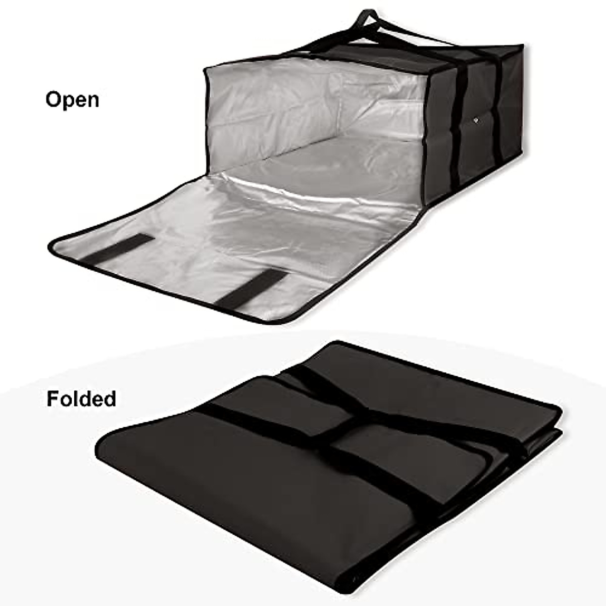 Trail maker Insulated Pizza Bags for Delivery, Food Carrier Delivery Bag 20x20x12 Food Bag for Personal and Professional Use | Holds up to 4 Fresh Pizzas (Black)