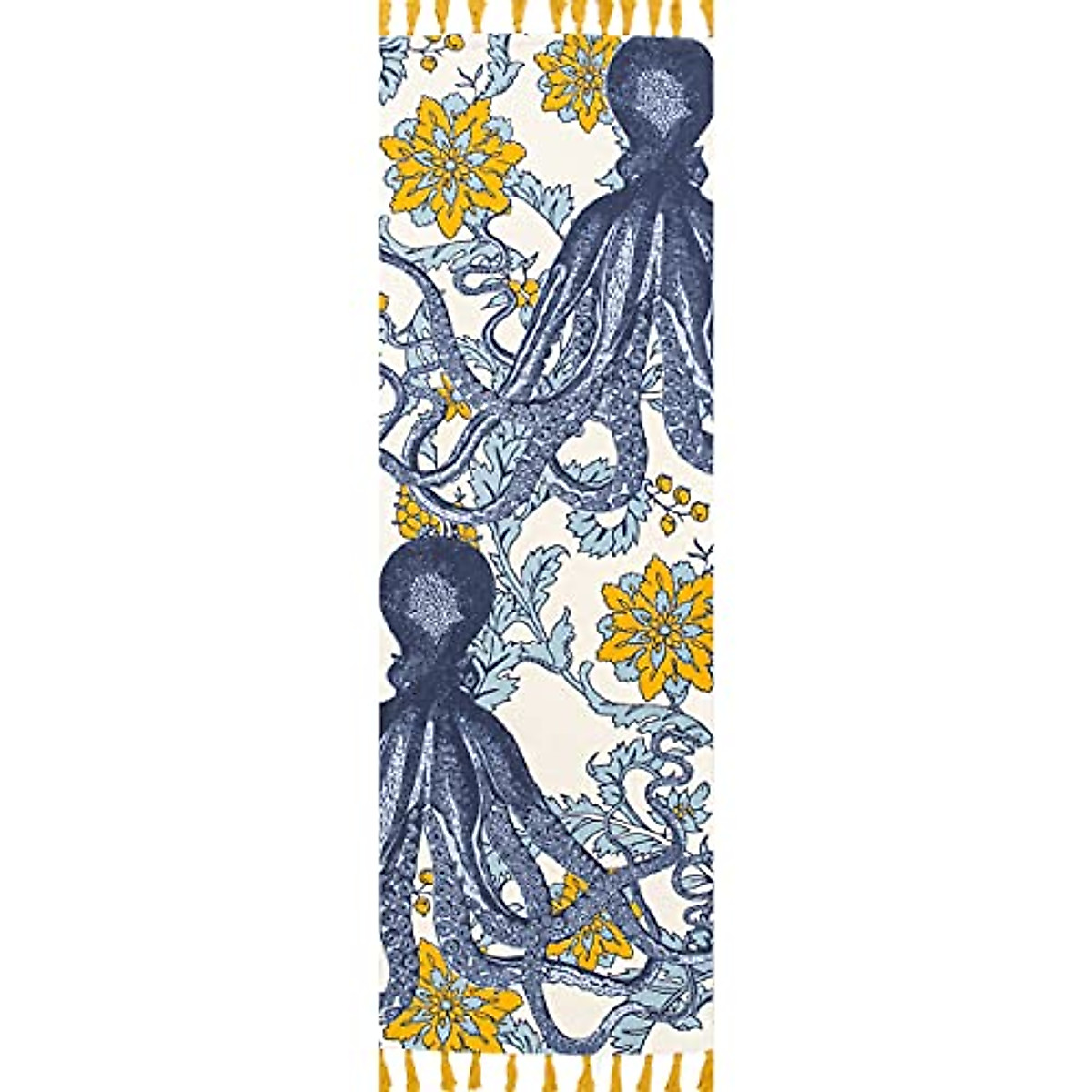 nuLOOM Thomas Paul Printed Flatweave Cotton Giant Octopus Runner Rug, 2' 8" x 6', Multi