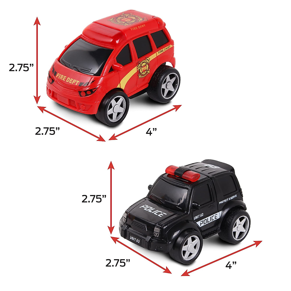 NKOK Junior Racers 2PK Friction Powered Fire Rescue & Police