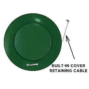 Alpine Industries Outdoor Metal Waste Receptacle Rain Bonnet Lid - Heavy Duty Trash Can - Commercial Trash Receptacle Cover - 38 Gallon Commercial Garbage Can Lid - Green