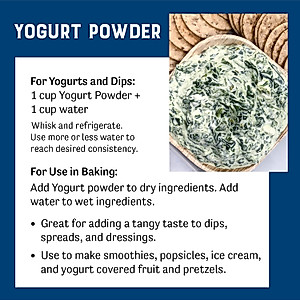 Judee’s Yogurt Powder 1.5lb (24oz) - 100% Non-GMO, rBST Hormone-Free - Gluten-Free & Nut-Free - Made from Real Dairy - Made in USA - Make Homemade Yogurt and Tangy Dips, Dressings, and Toppings