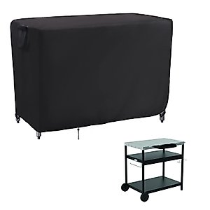 Kingling Grill Cart Cover - 46 Inch Waterproof Stainless Steel Table Cover for Outdoor Patio Metal Prep Table - 46''L x 25''W x 40''H