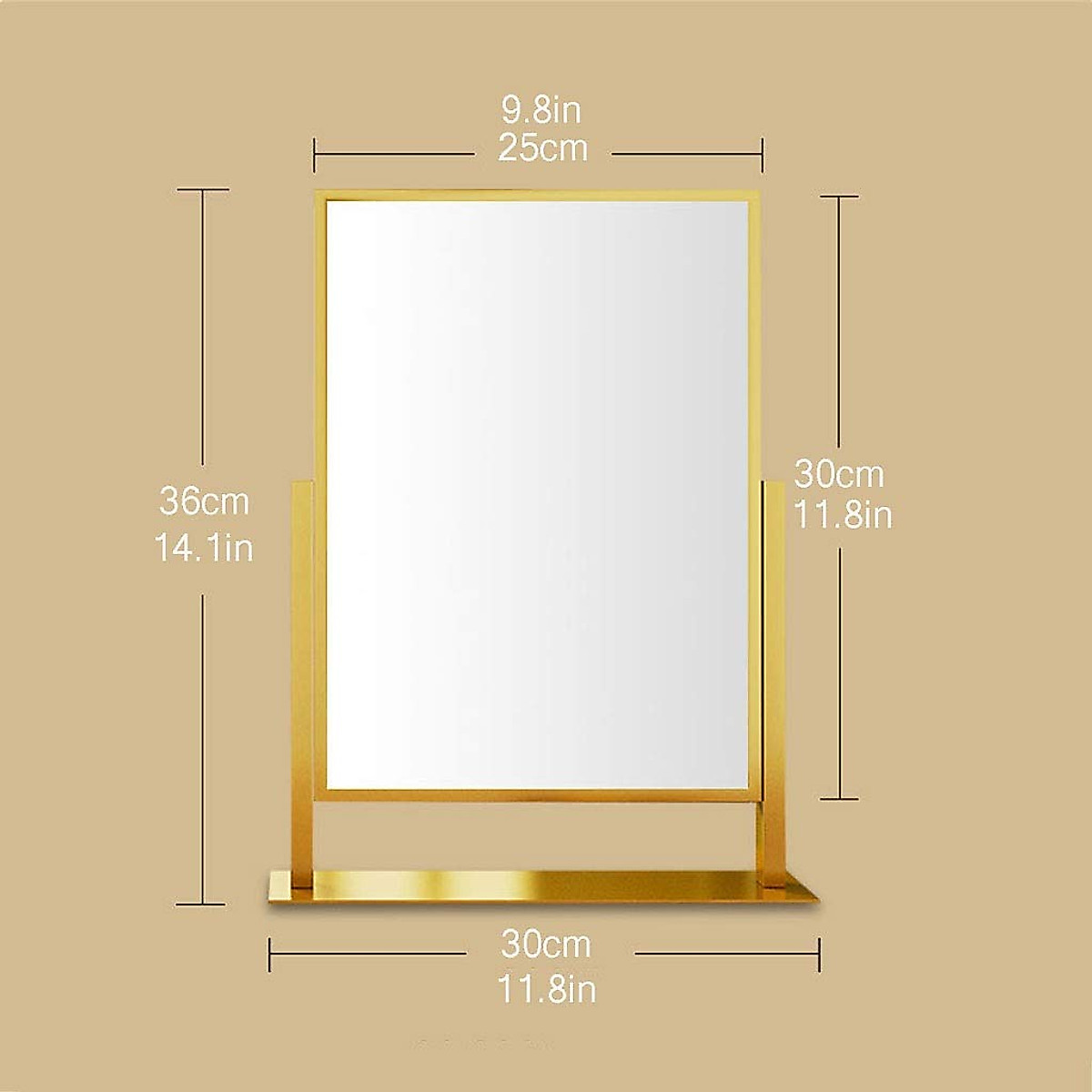 DYPASA Vanity Mirror Square Makeup Mirror Desktop Vanity Mirror Folding Beauty Mirror Double-Sided Adjustable Desktop Makeup Mirror (Large) Household Cosmetic Mirror