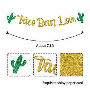 MonMon & Craft Taco Bout Love Banner / Mexican Fiesta Themed Bridal Shower / Engagement Party Decor / Bachelorette / Wedding Party Decorations Rose Gold Glitter