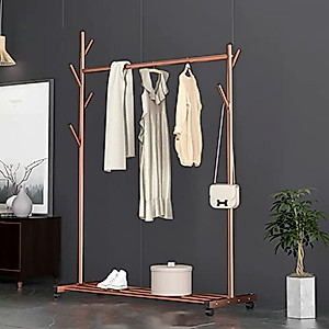 n/a Metal Hanger Marble Hanger Floor Bedroom Living Room Hanging Clothes Modern and Simple (Color : Rose Gold, Size : 169 * 120 * 46cm)
