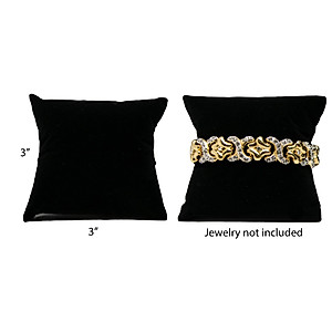 Novel Box Black Velvet Jewelry Display Watch Pillow 5 Pack - Bracelet Pillows for Easy Care & Soft Protection - Watch Cushion for Birthday, Valentine’s Day & Wedding Gift Displays
