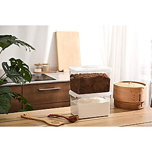 Komax Hikips Flour and Sugar Storage Containers | [Set-of-2] Large Rice, Sugar and Flour Canisters 22-Cups (179-oz) | Airtight Food Storage Containers | Microwave & Dishwasher Safe | BPA-Free Tritan…