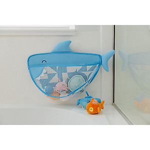 Oceana Bath Toy Organizer with Suction Cups by Copper Pearl: Extra-Large Mesh Bath Toy Holder for Bathtub, Quick-Dry Bath Toy Storage Net, Convenient Bath Toy Net for Tub - Finn