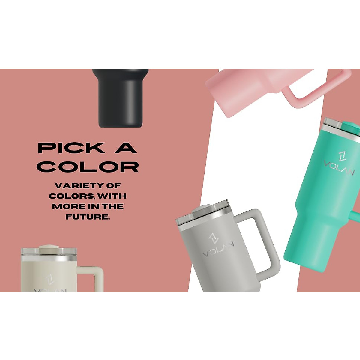 2nd Generation 40 oz Tumbler with Handle and Straw Insulated Tumblers Cups with Lids Straws Double Wall Vacuum Thermos cup 304 Stainless Steel Travel Mug Gifts for Men Women Him Her (Peach)