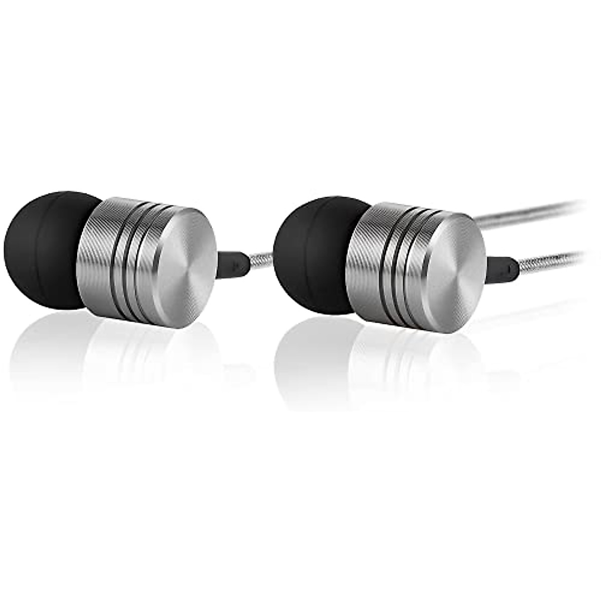 Betron B650 in Ear Headphones Earphones Wired with Noise Isolating Earbuds Tangle-Free Cord Carry Case Soft Ear Buds 3.5mm Plug (Black)