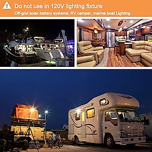 12V LED Light Bulb 7W 630Lm AC/DC10-30Volt Low Voltage E26 Base (2700K Warm White) 40-60 Watt A19 Bulbs Equivalent,Landscape Garden Yard, 12volt Battery Power System Off Grid Solar Lighting,6 Pack