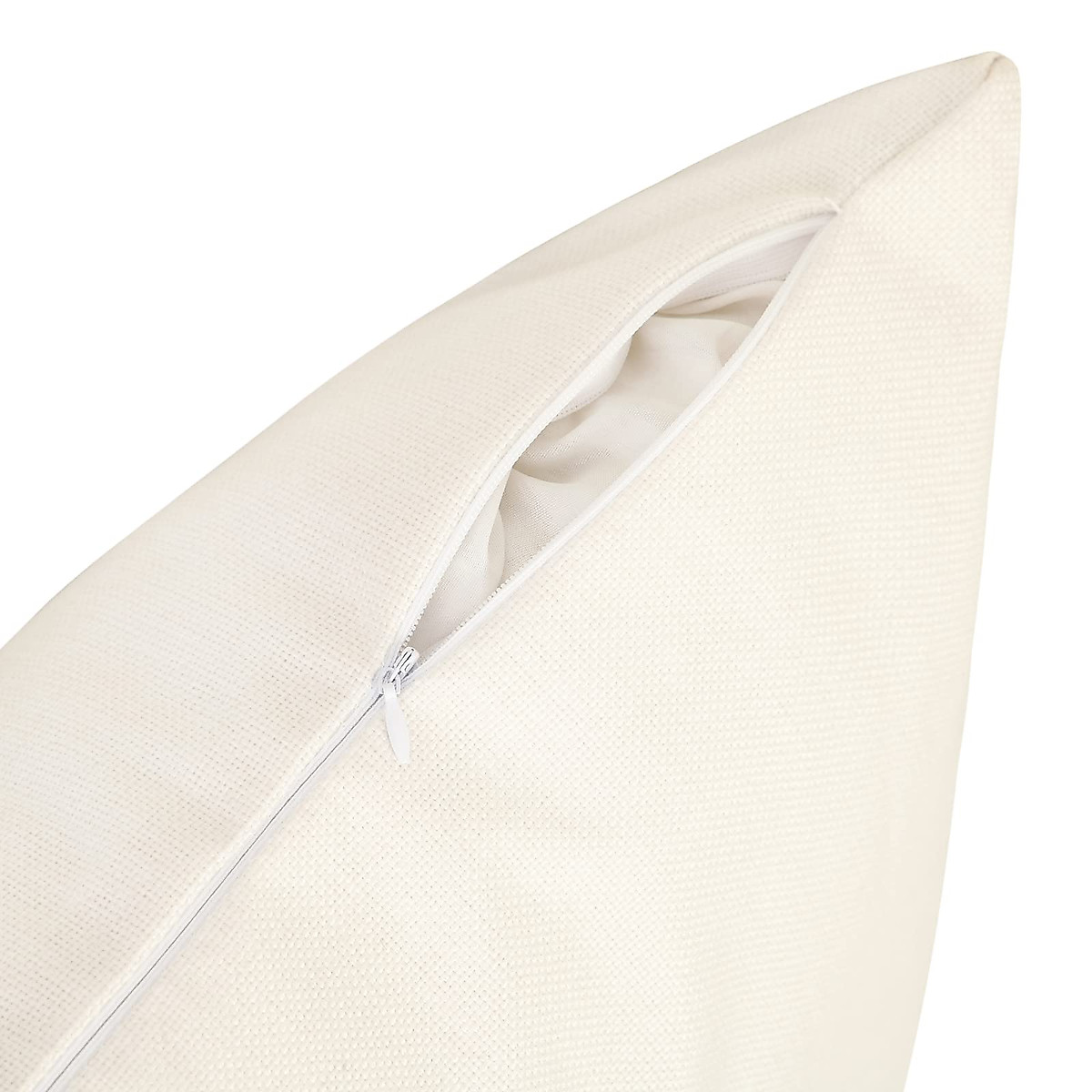 Merrycolor Faux Leather and Linen Throw Pillow Covers Black and White Pillows Decorative Throw Pillows Covers Brown Square Modern Farmhouse Accent Pillow Case 18 x 18 Inch (Black and White)