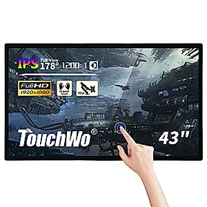 TouchWo 43 inch Interactive Touchscreen Monitor, Smart Board with 16:9 Display 1080P, Android 11 Touchscreen Electronic Whiteboard for Office and Classroom, RAM 4G & ROM 32G